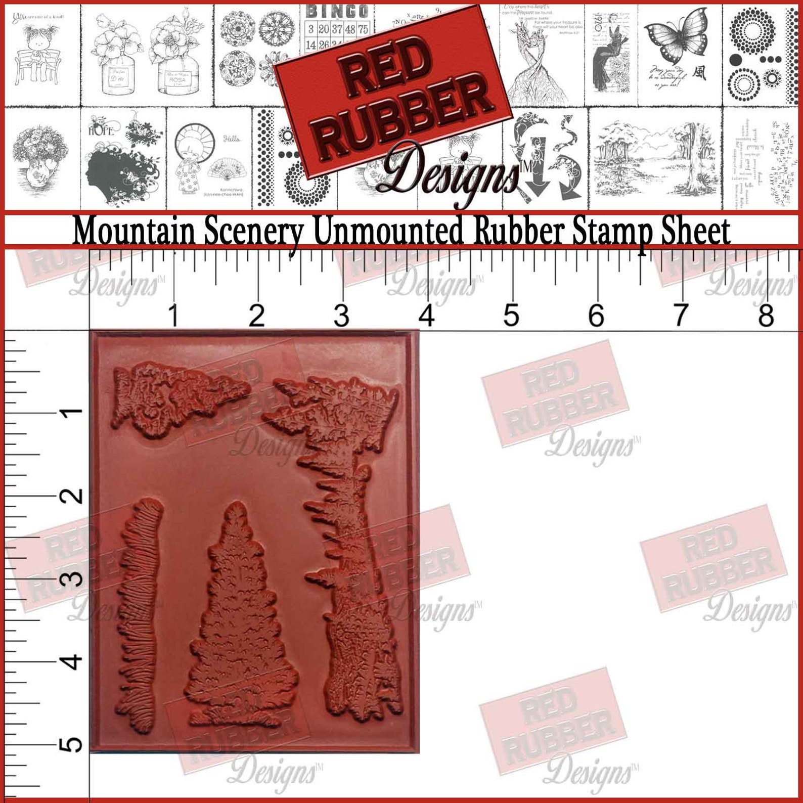 Mountain Scenery Unmounted Rubber Stamp Sheet - Etsy