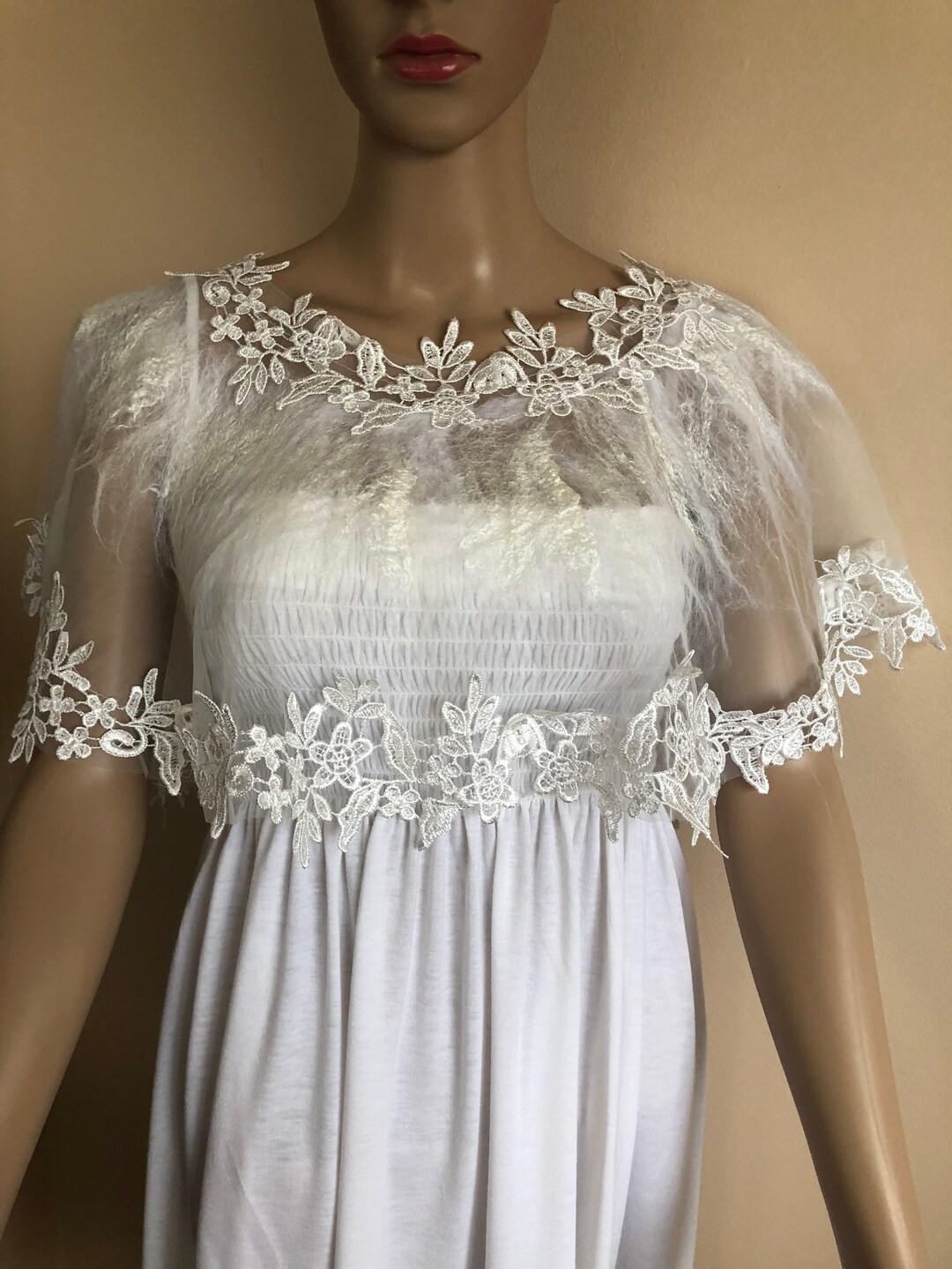 Wedding Dress Topper Poncho Wedding / Party / Evening Merino Wool Wrap ...