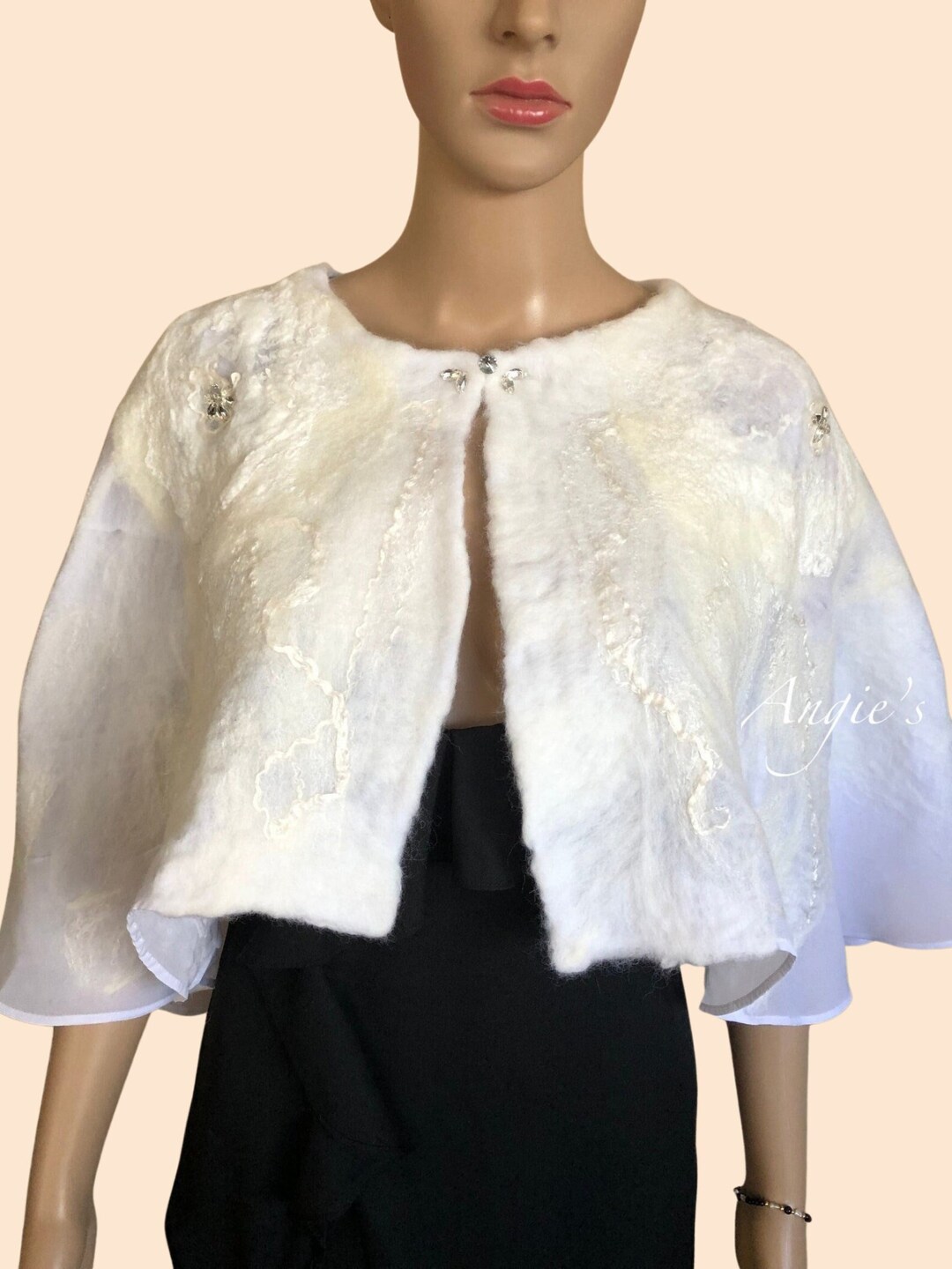 Wedding Dress Topper Poncho Wedding Party / Evening Merino Wool Wrap ...