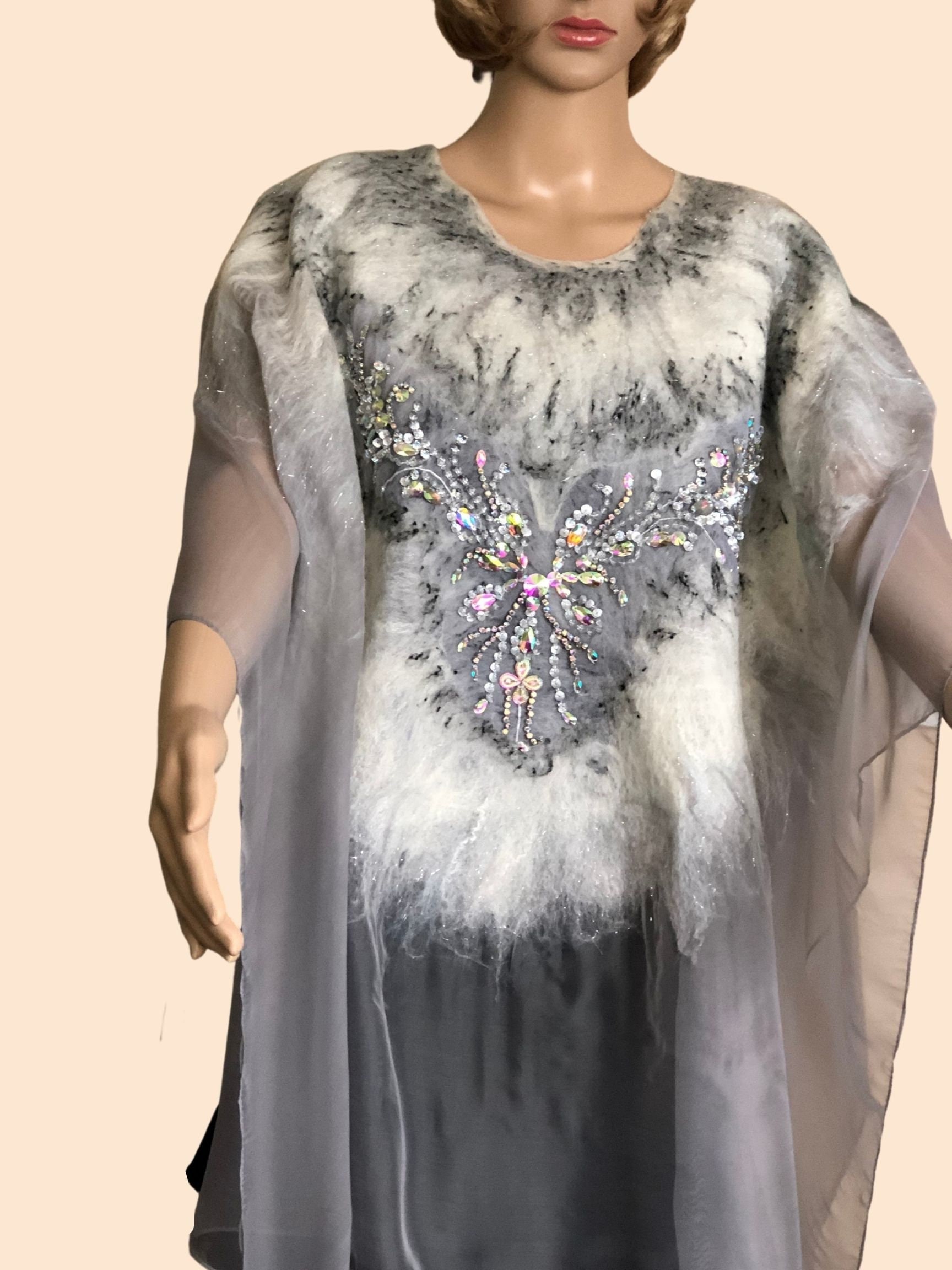Sleeveless Ponchos Chiffon Wedding / Party / Evening Merino - Etsy