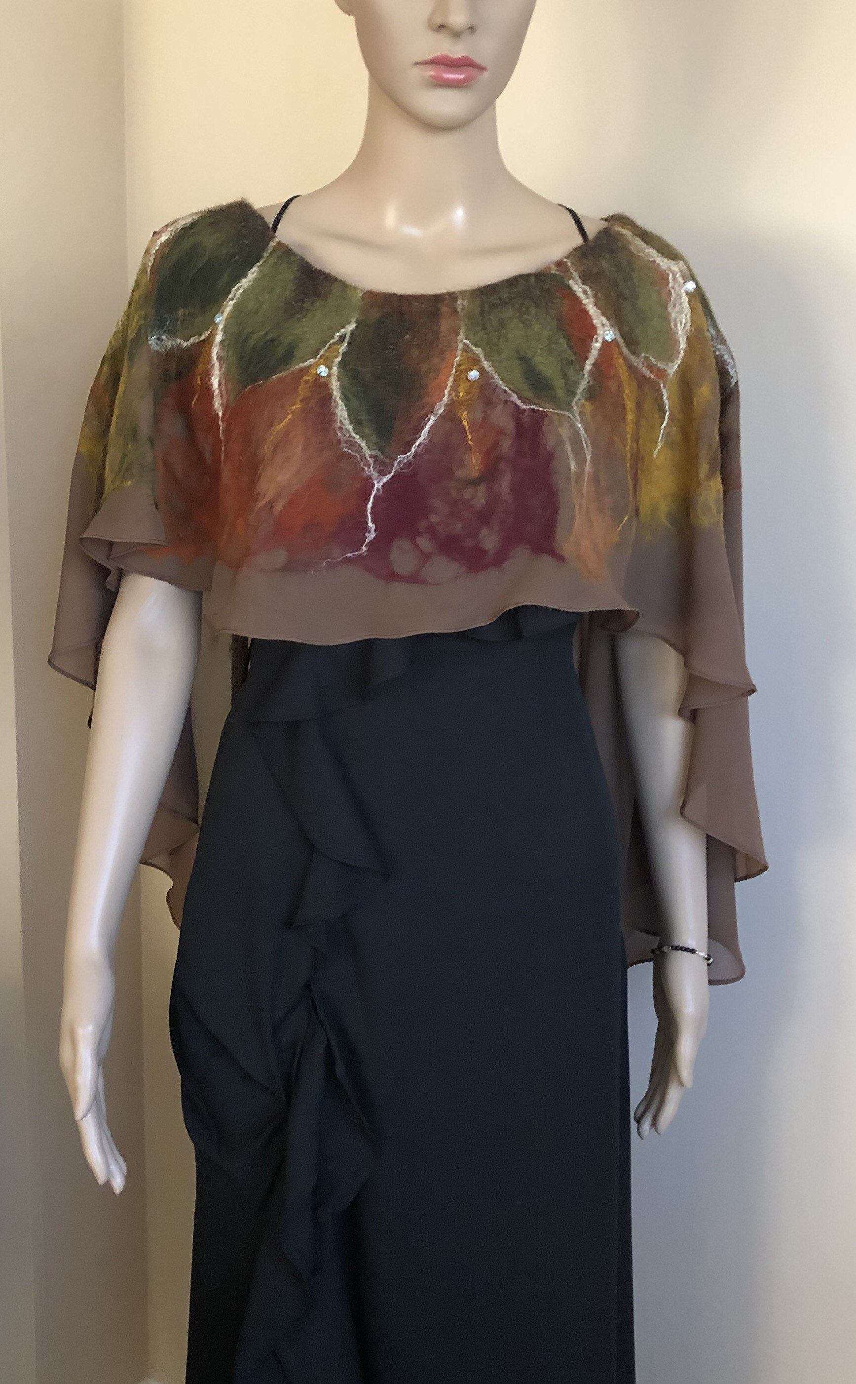 Sleeveless Ponchos Chiffon Wedding / Party / Evening Merino - Etsy
