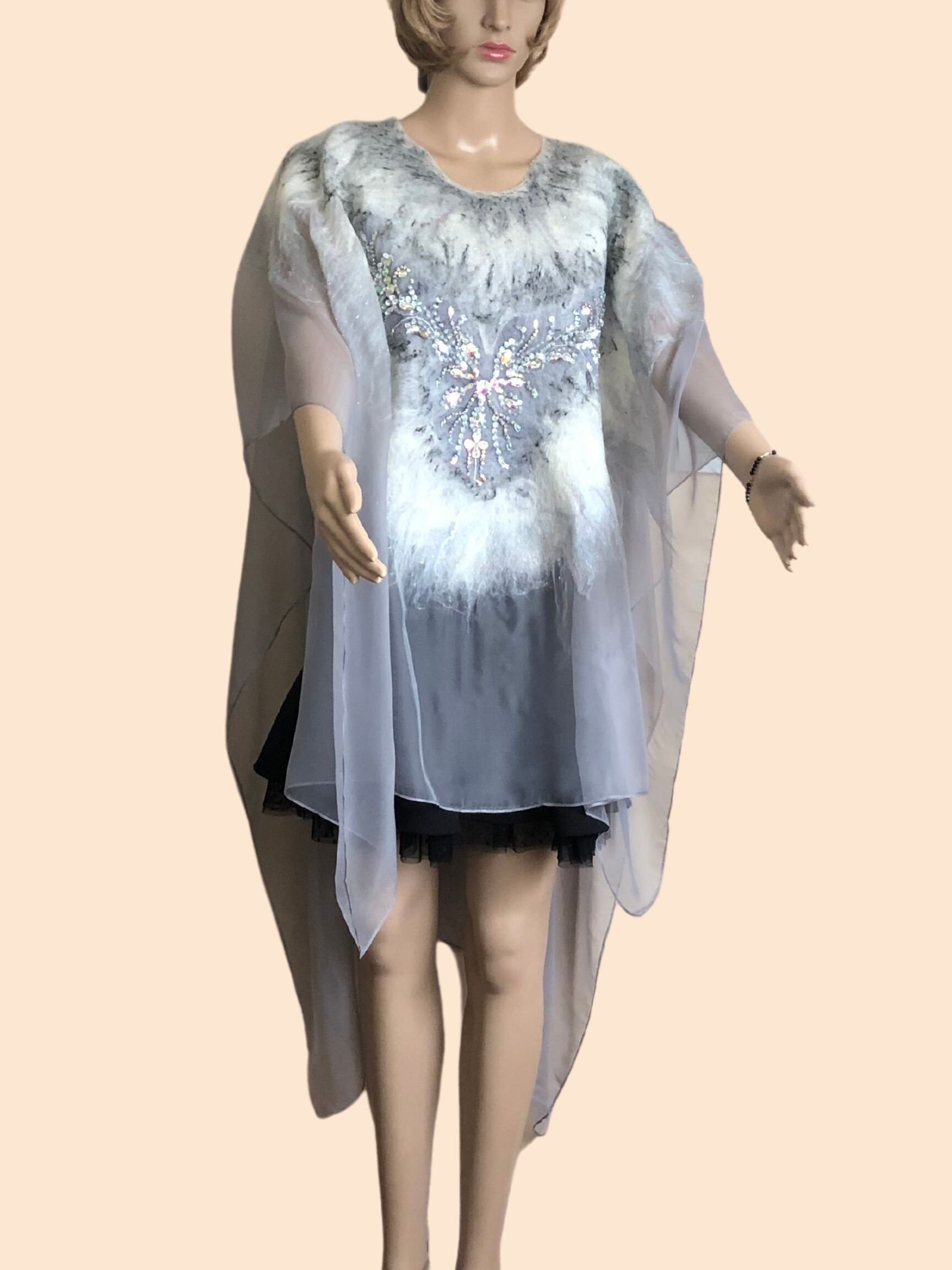 Sleeveless Ponchos Chiffon Wedding / Party / Evening Merino - Etsy