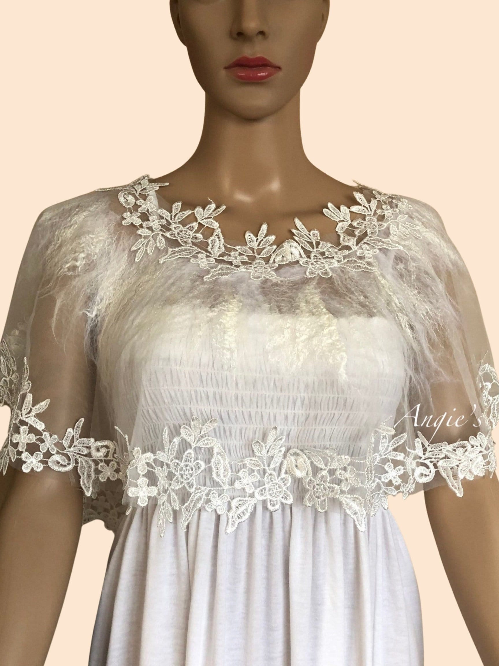 Wedding Dress Topper Poncho Wedding / Party / Evening Merino Wool Wrap ...