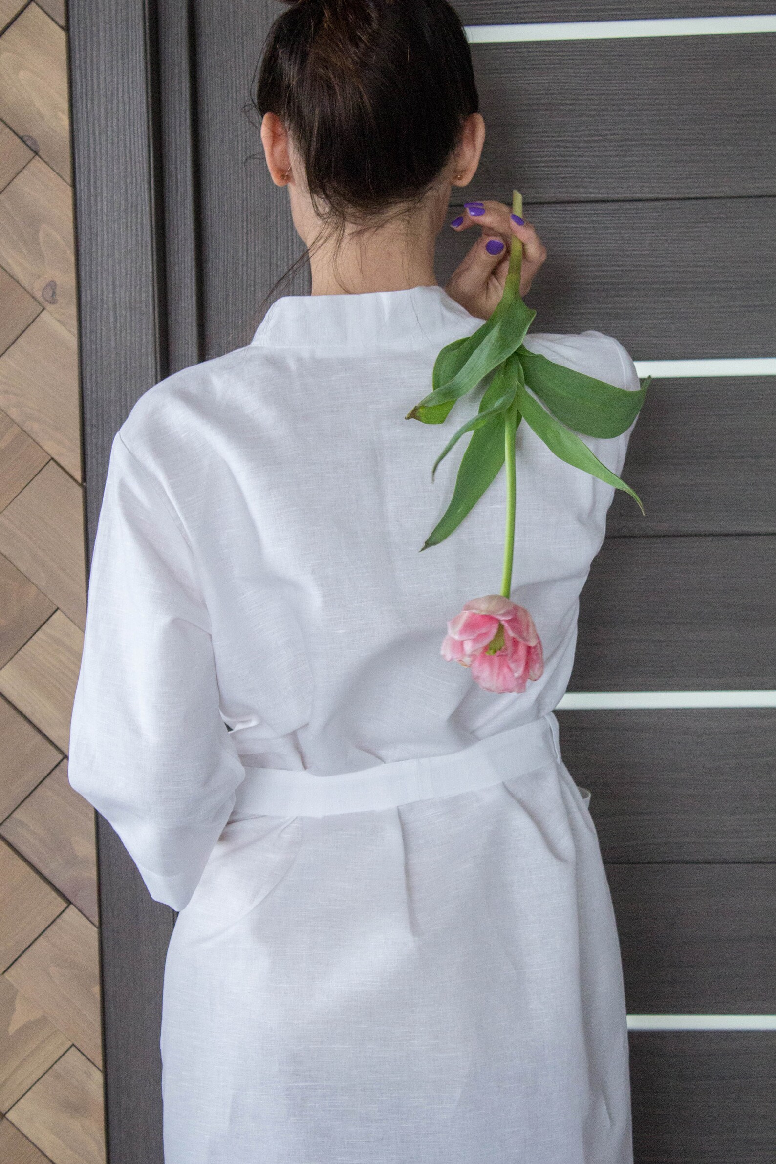 White Wedding Linen Bathrobe - Bridesmaid Bathrobe - Spa Robe - Etsy
