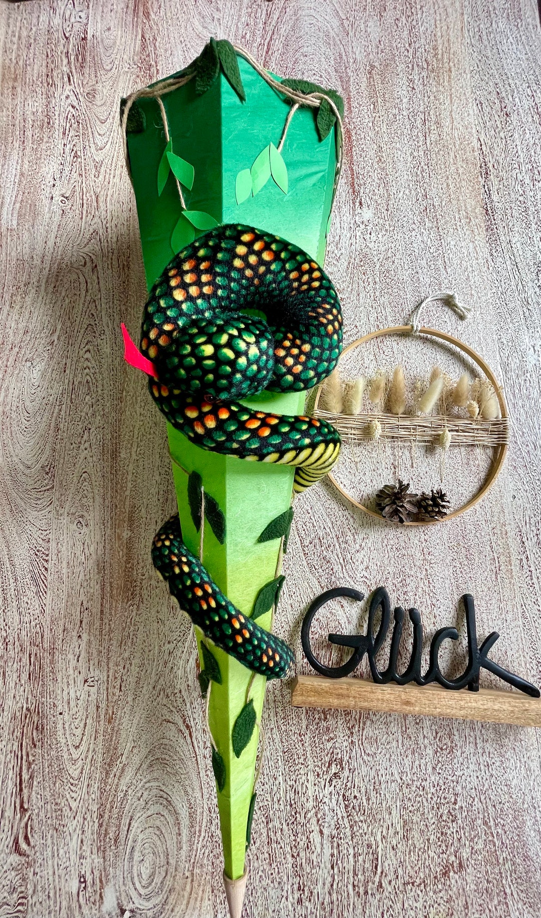 School Cone Snake, Sugar Cone, Large, 80 Cm, Green, Jungle, Boy, Girl ...