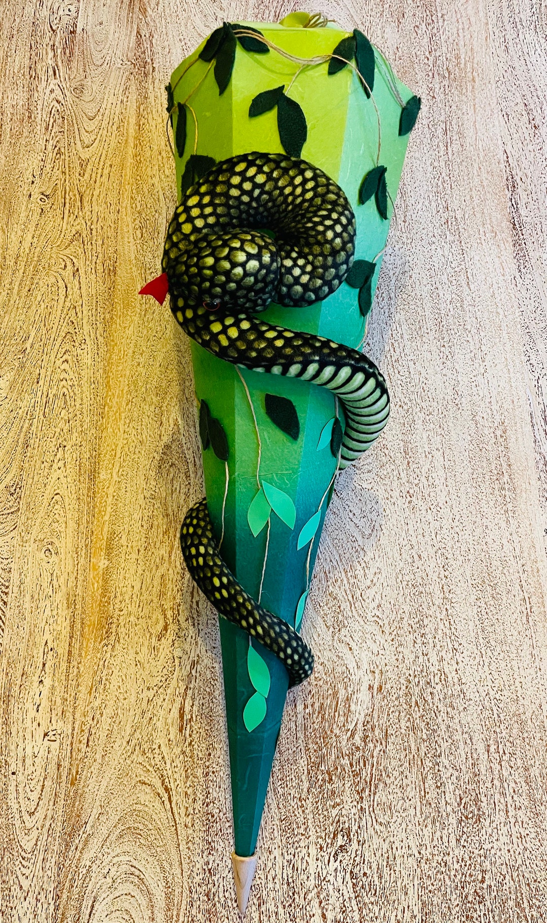 School Cone Sugar Cone Snake 80 Cm With Wooden Tip, Cuddly Toy - Etsy