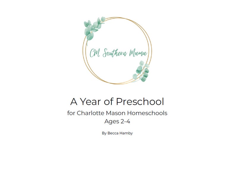 PRESCHOOL GUIDE - A Year of Charlotte Mason Preschool - Ages 2-5 - - Etsy