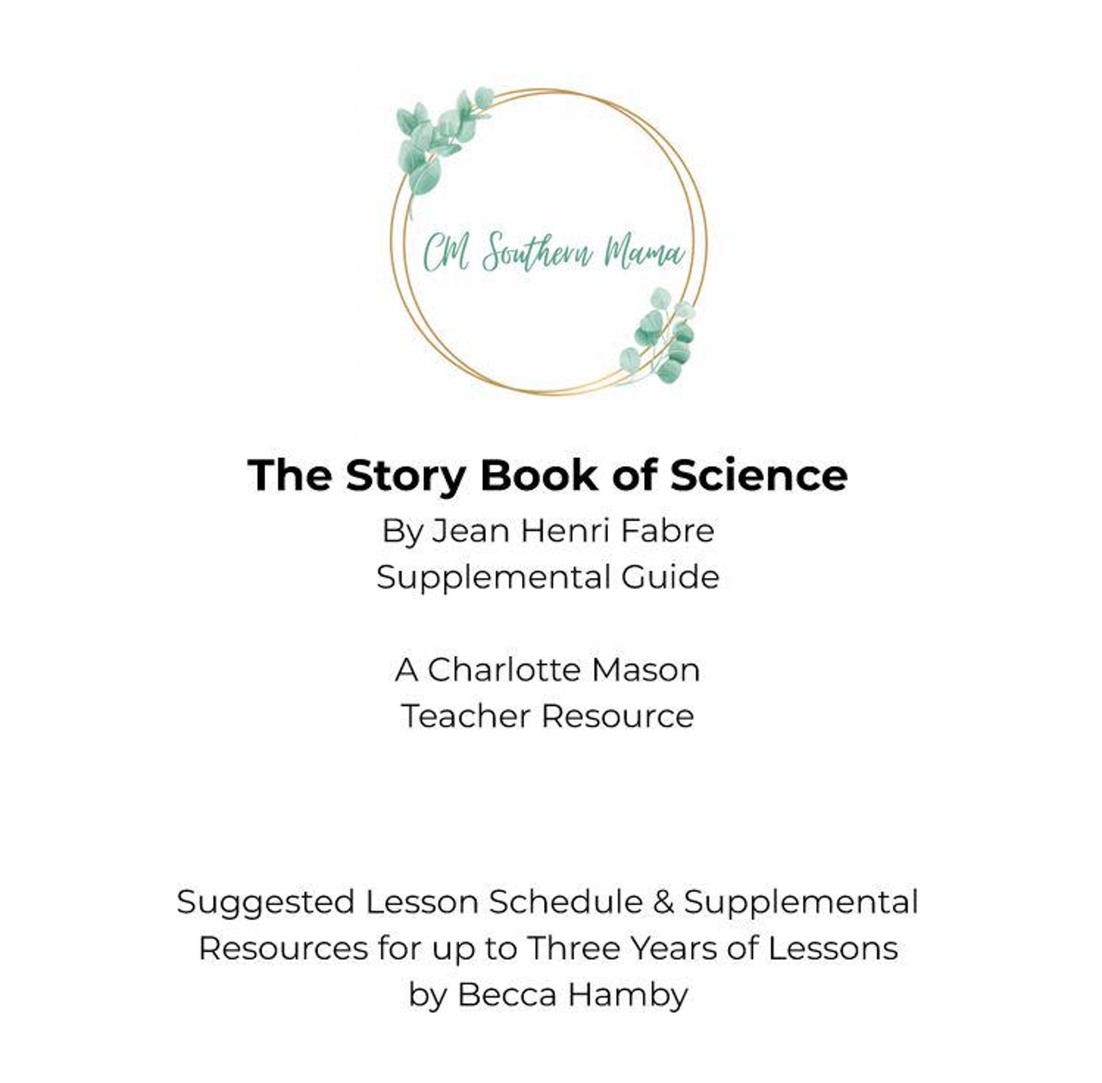 Storybook of Science - Charlotte Mason Homeschool Supplemental Teacher ...