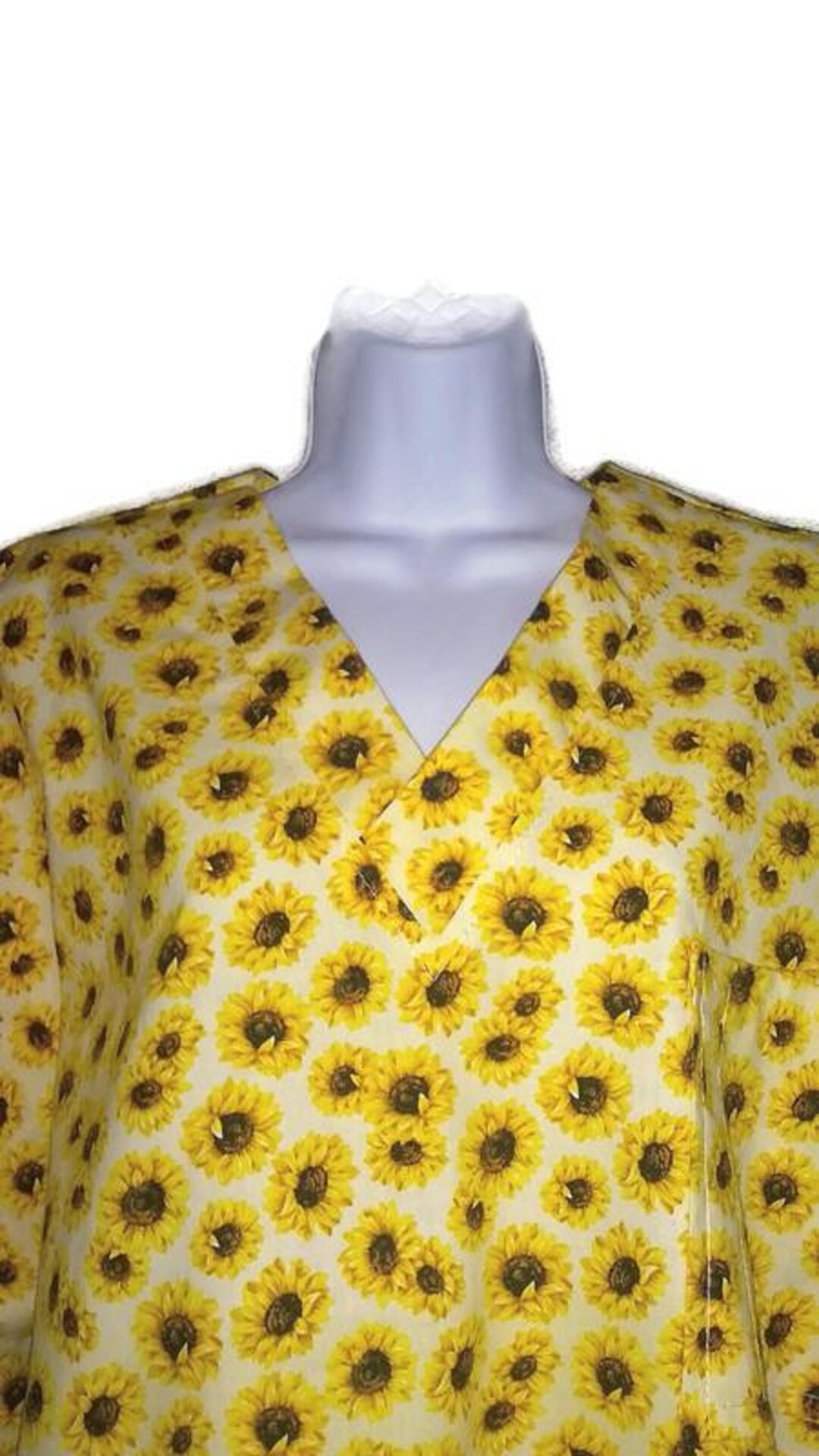 Sunflower Dance on Natural Medical Surgical Scrub Top - Etsy