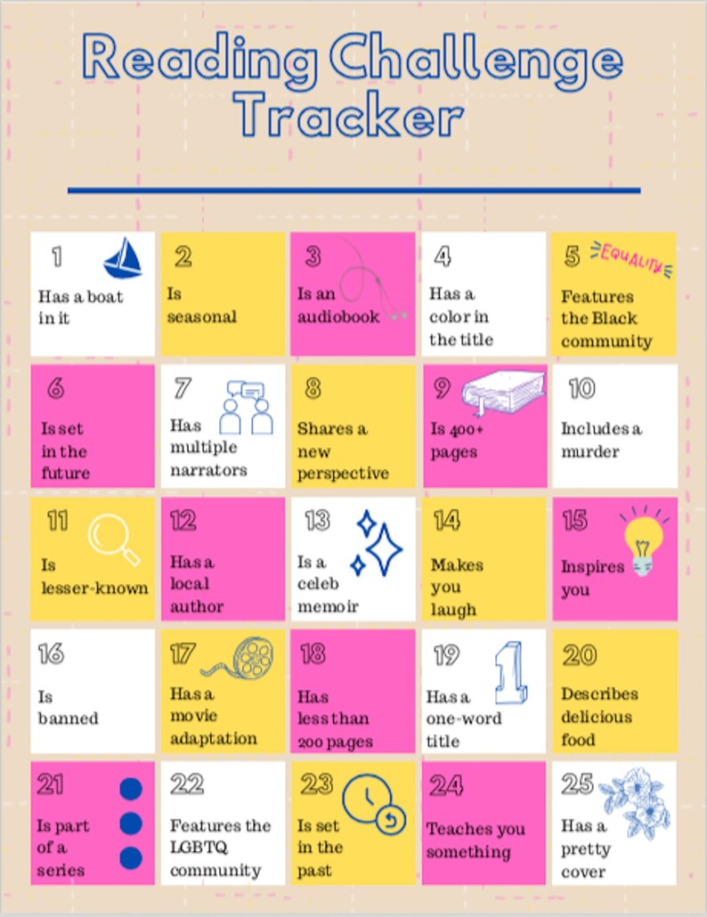 Printable Reading Challenge Tracker 50 Books - Etsy