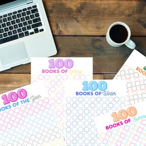 100 Book Tracker Printable Pages | Seasonal - Etsy