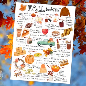 Printable Monthly Fall Checklist Value Pack | October November December ...