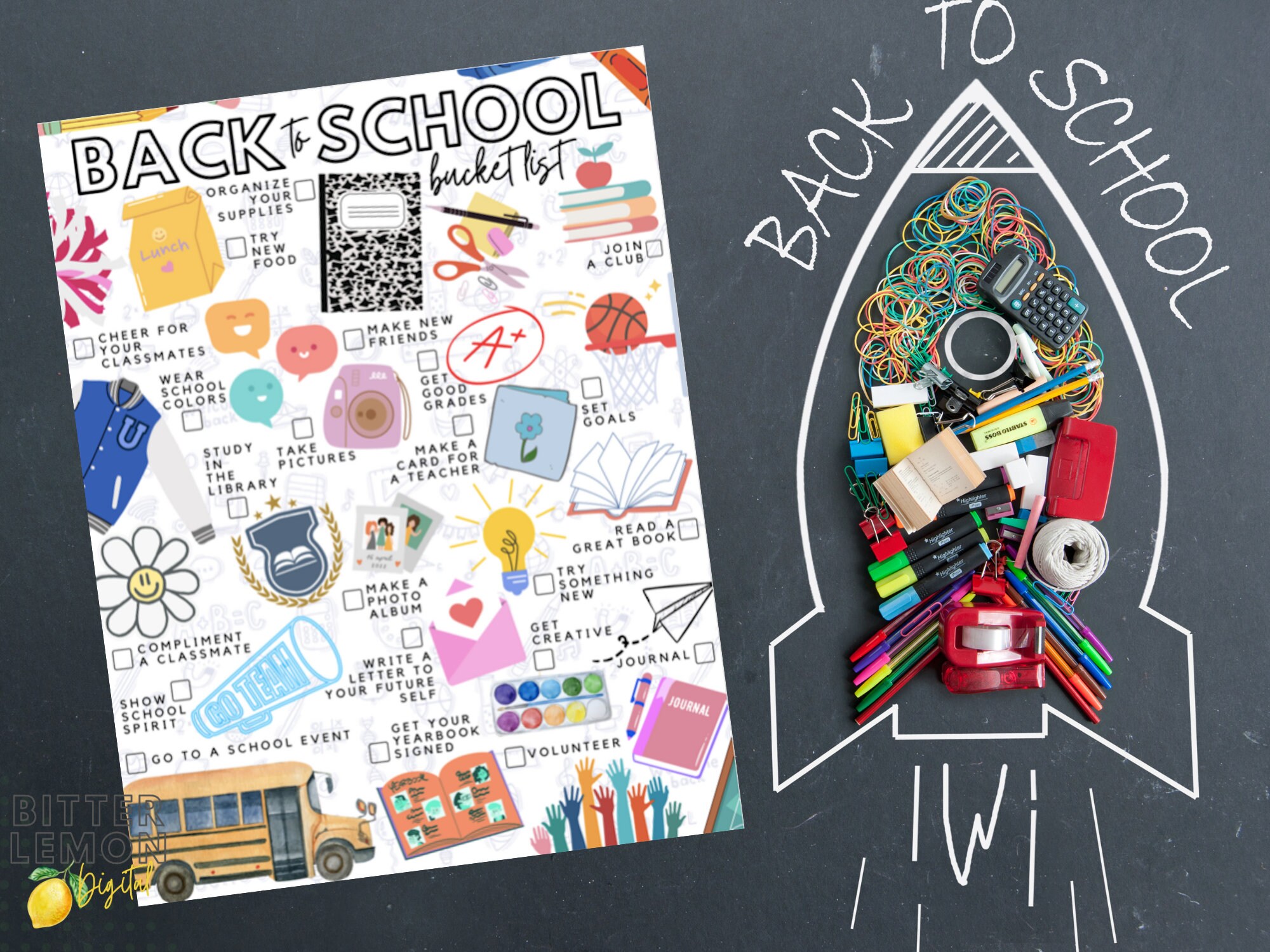 Printable Back-to-school Bucket List New School Year - Etsy