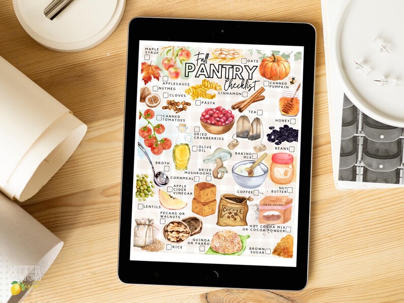 Printable Fall Pantry Checklist | Autumn Food Stock-up List, Grocery ...
