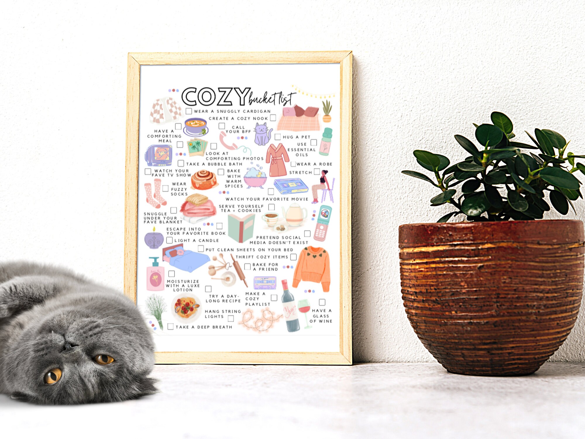 Printable Cozy Bucket List Self-care To-do List - Etsy