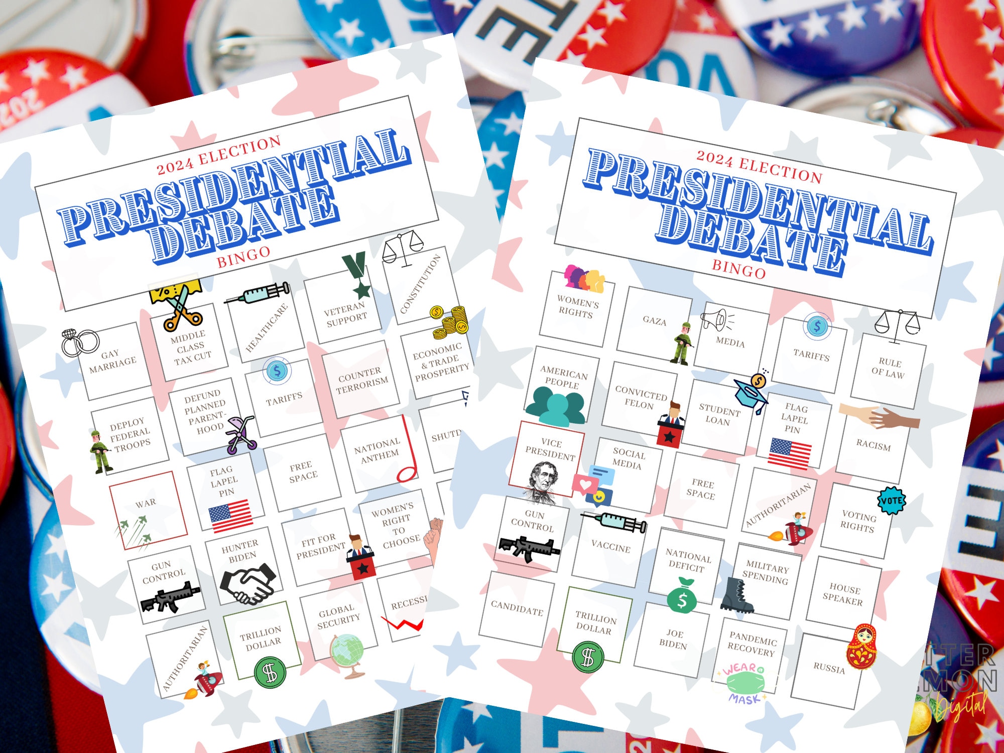 2024 Presidential Debate Printable BINGO Pack of 6 | Election Debate ...