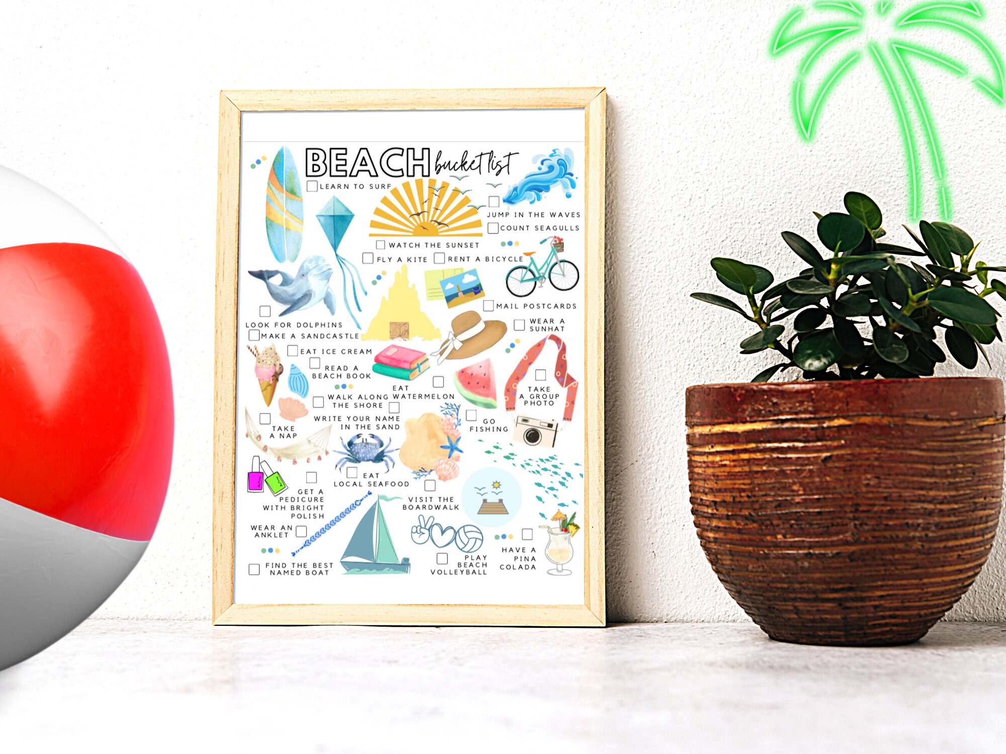 Printable Beach Bucket List Beach To-do List - Etsy