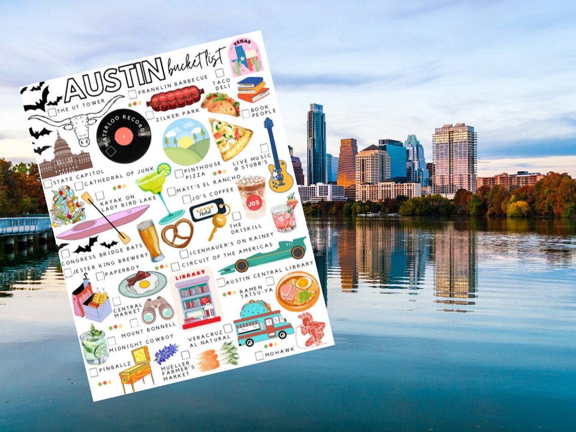 Printable Austin Texas Bucket List Austin Texas To-do List (Instant ...