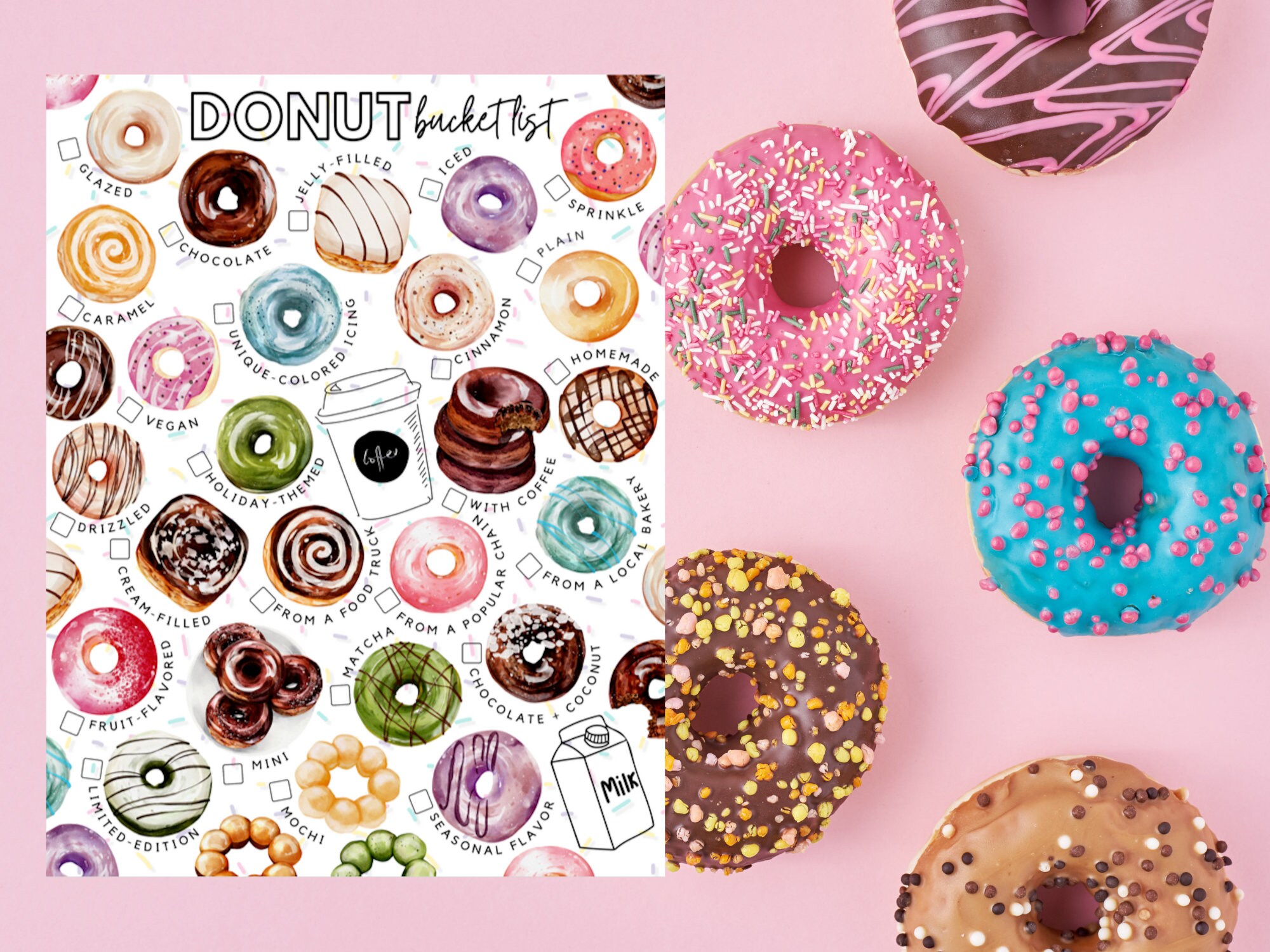 Printable Donut Bucket List Donuts To-eat List (Instant Download) - Etsy