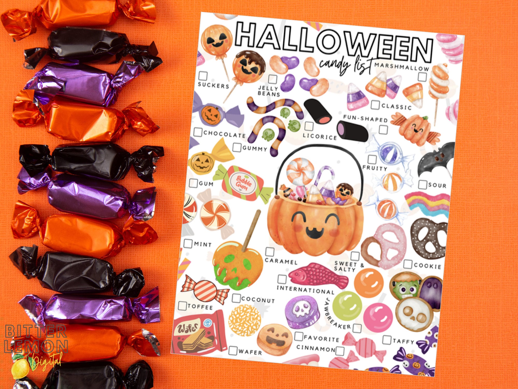 Printable Halloween Candy List | Trick-or-treat Candy Checklist - Etsy