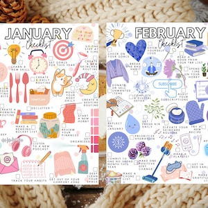Printable Monthly Winter Checklist Value Pack | January February March ...