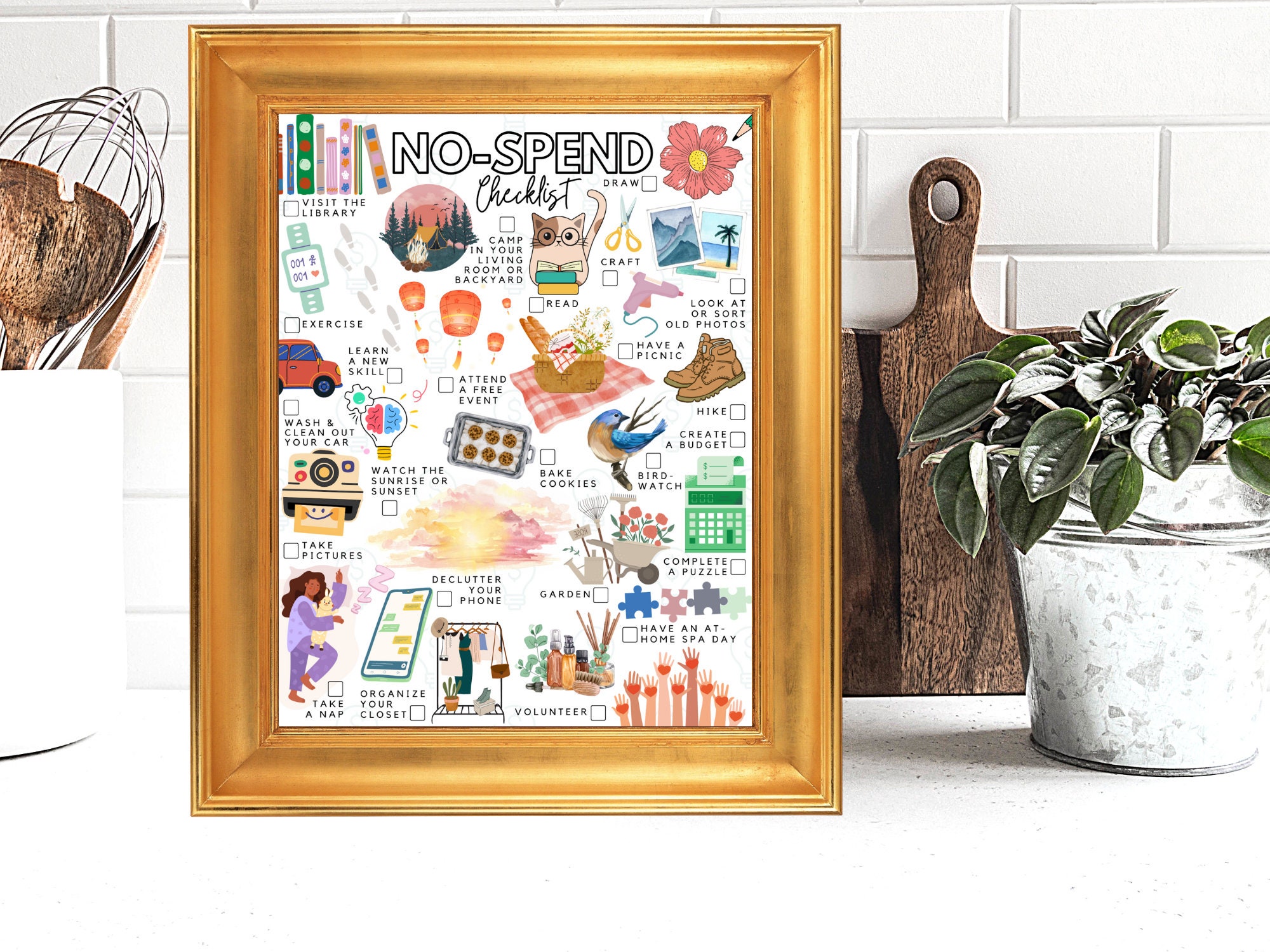 Printable No-spend Checklist | No-spend Challenge To-do List - Etsy