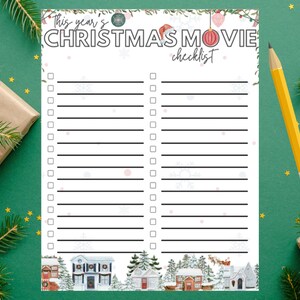 Christmas Movie Scavenger Hunt & Checklist (printable PDF) - Etsy