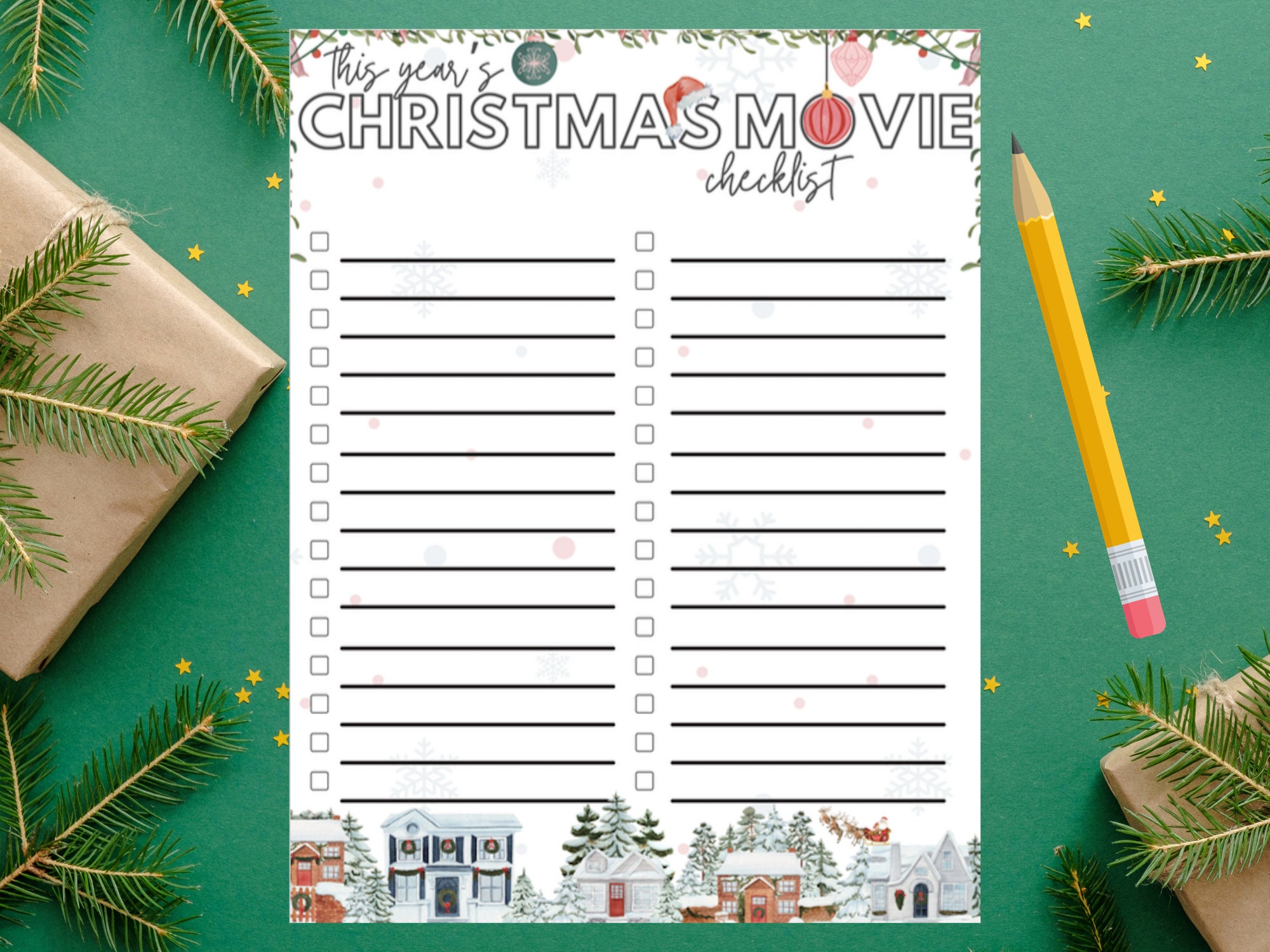 Christmas Movie Scavenger Hunt & Checklist (printable PDF) - Etsy