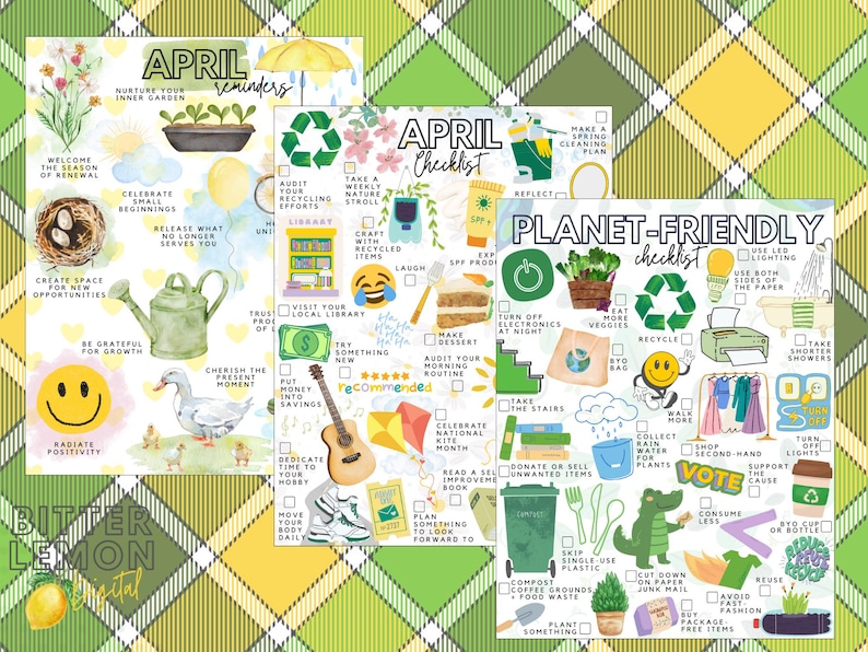 Printable April Checklist Value Pack: Reminders & Bucket List (PDF) - Etsy