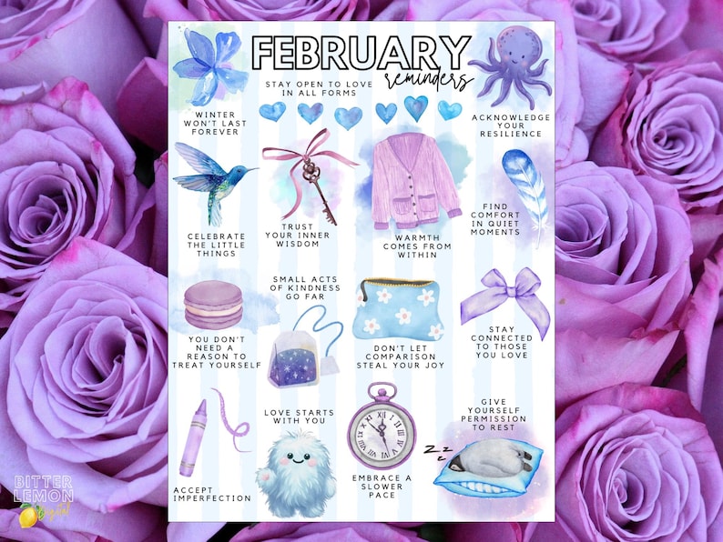 February Printable List Value Pack: Reminders, Checklist, Bucket List ...