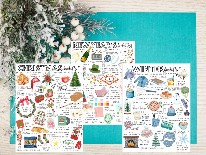 Printable Winter Bucket List Value Pack of 3 Winter Holiday - Etsy