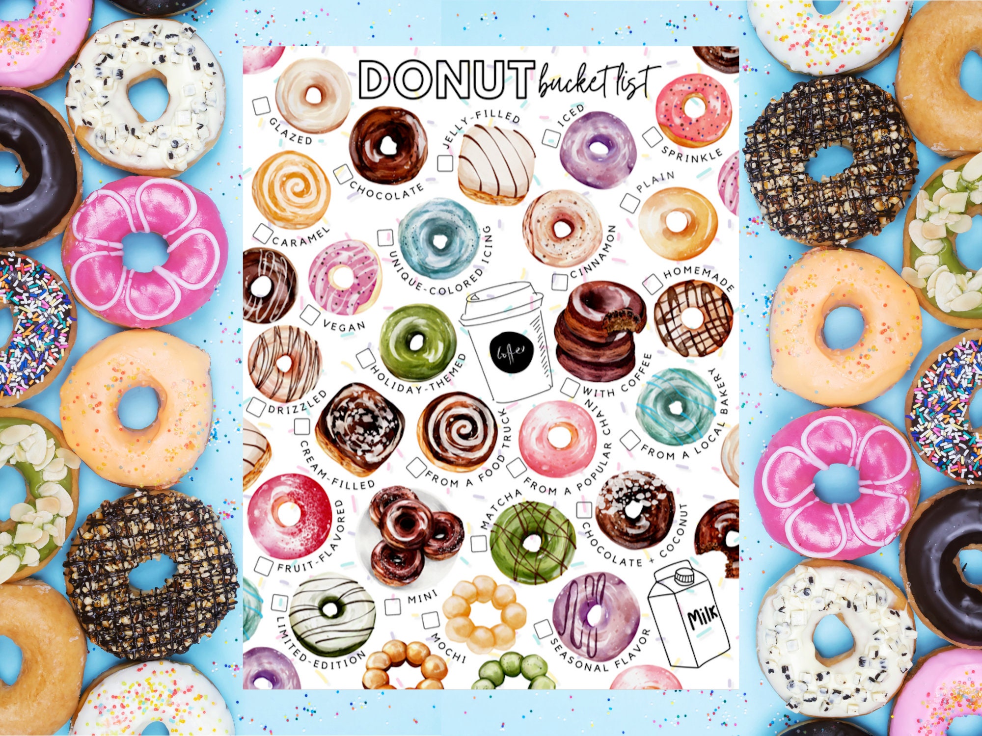 Printable Donut Bucket List | Donuts To-eat List - Etsy