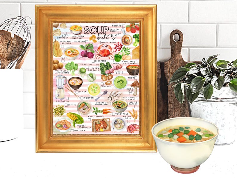 Soup Bucket List Printable: Cozy Kitchen Art (PDF Download) - Etsy