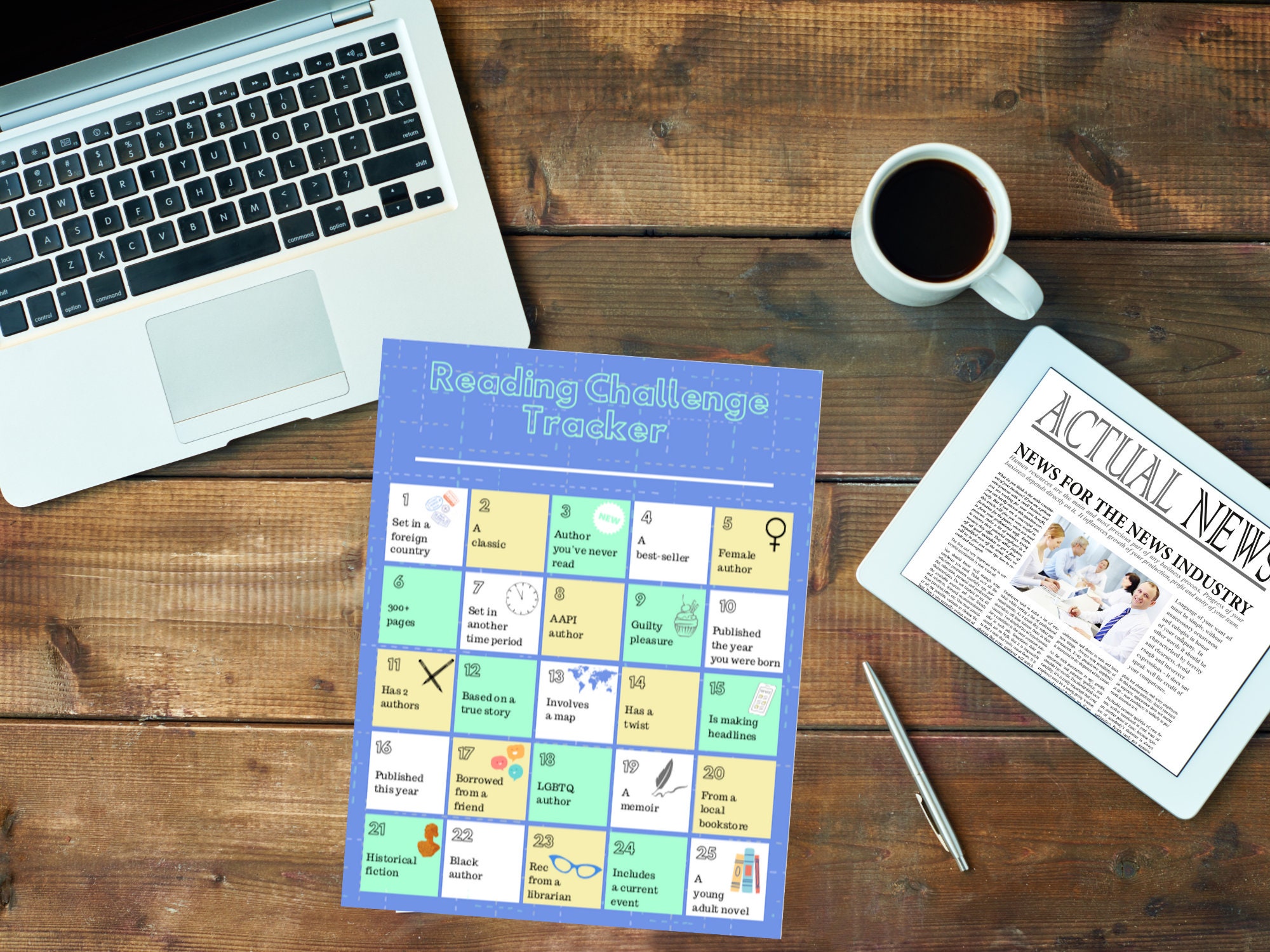 Printable Reading Challenge Tracker 25 Books - Etsy