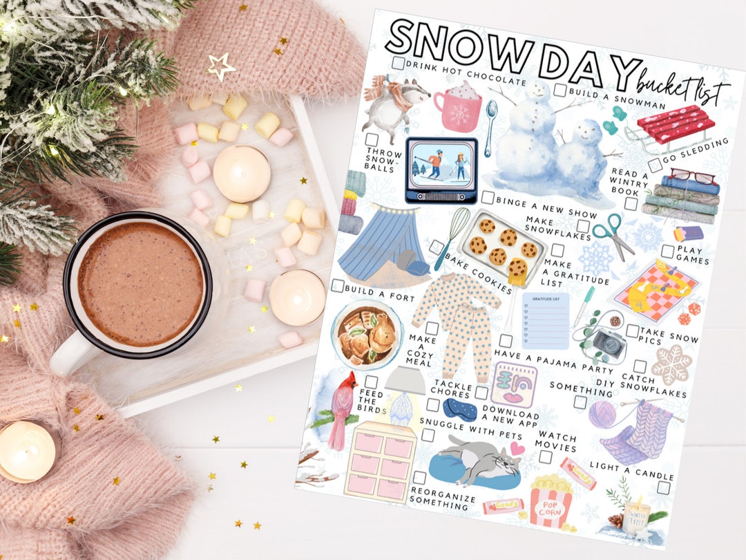 Printable Snow Day Bucket List Snow Day To-do List - Etsy