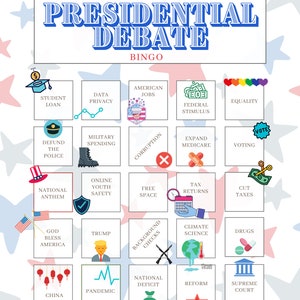 2024 Presidential Debate Printable BINGO Pack of 6 | Election Debate ...