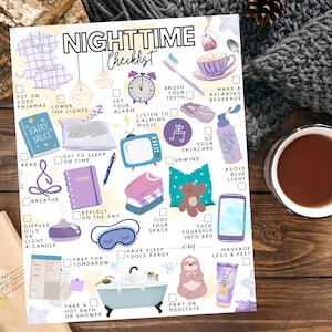 Printable Nighttime Checklist | Bedtime Routine To-do List - Etsy