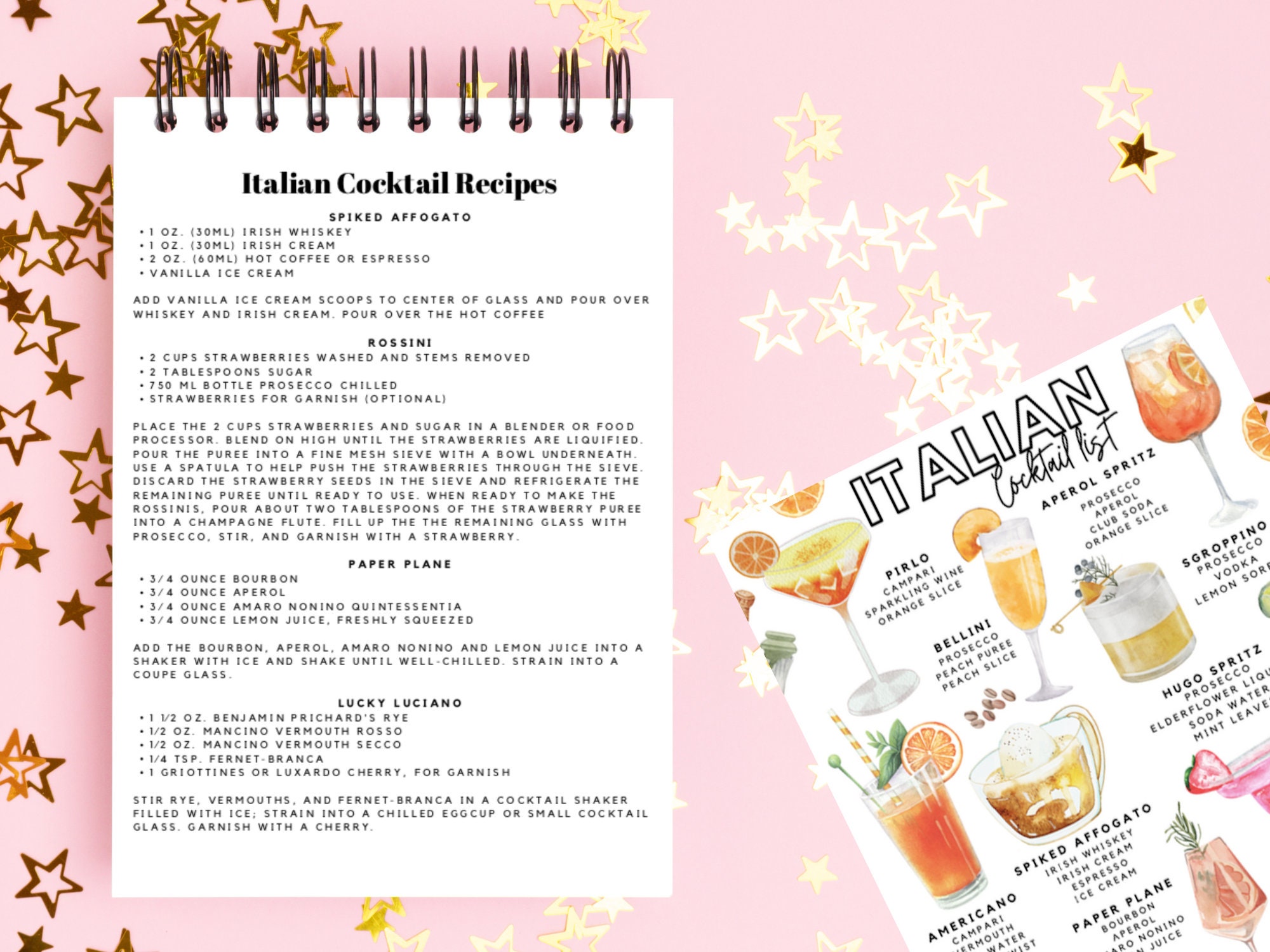Printable Italian Cocktail List | Italian Drink Recipes - Etsy
