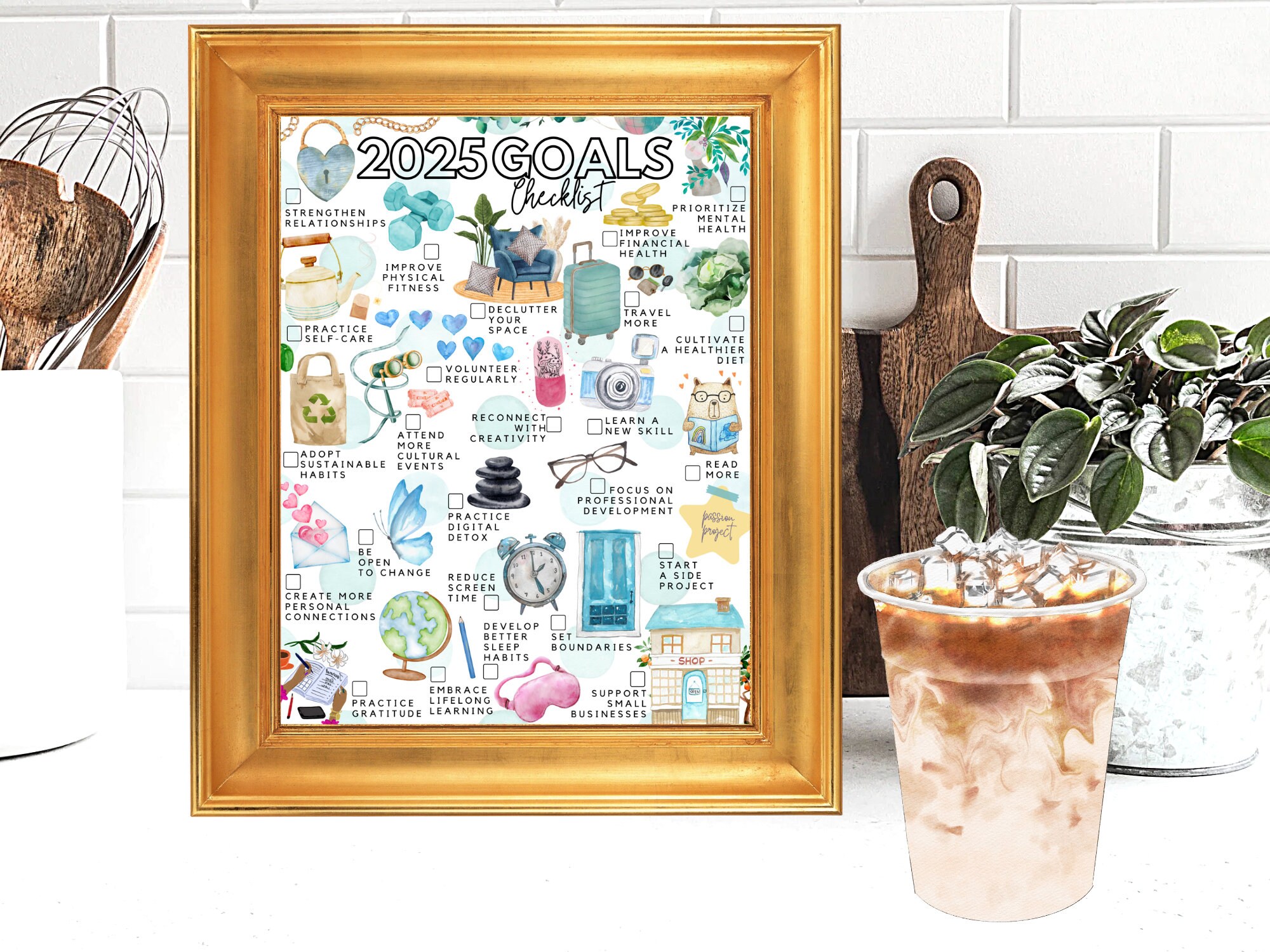 Printable 2025 Goals Checklist | 2025 New Year's Resolutions List - Etsy