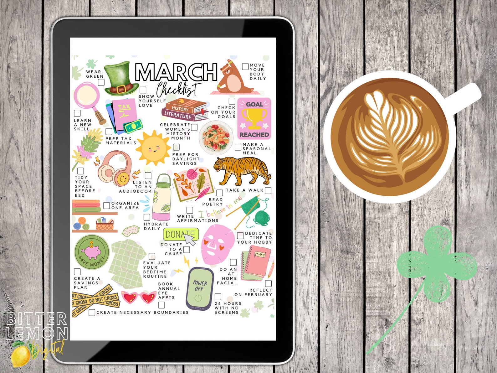 Printable March Checklist March Bucket List - Etsy