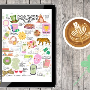 Printable March Checklist | March Bucket List - Etsy