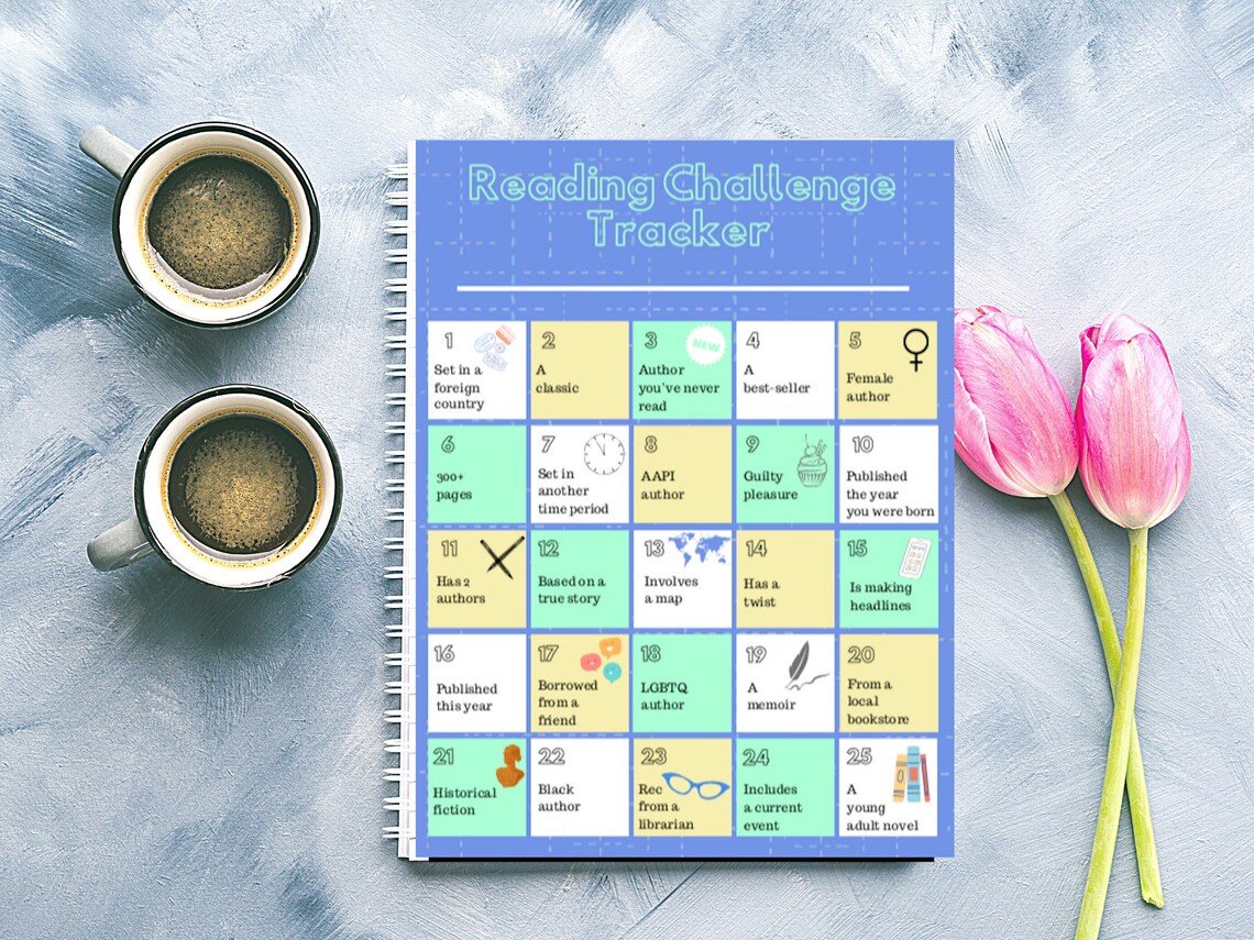 Printable Reading Challenge Tracker 25 Books - Etsy