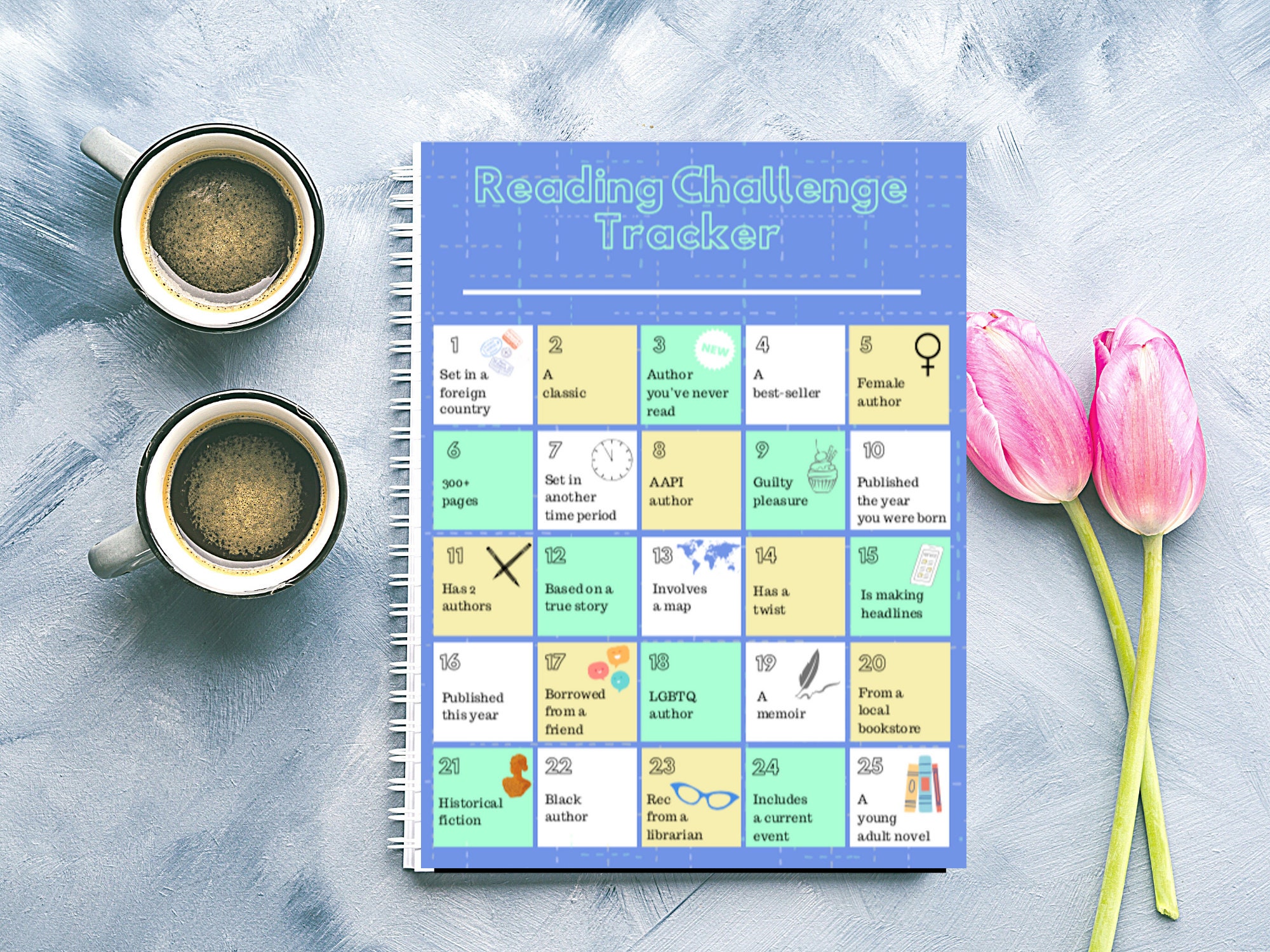 Printable Reading Challenge Tracker 25 Books - Etsy