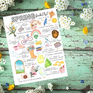 Printable Spring Bucket List | Spring To-do Checklist - Etsy