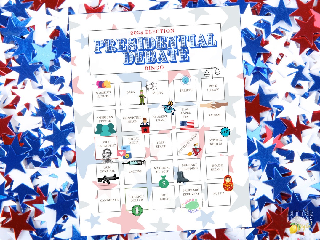 2024 Presidential Debate Printable BINGO Pack of 6 Election Debate Game ...