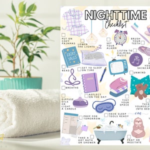Printable Nighttime Checklist | Bedtime Routine To-do List - Etsy