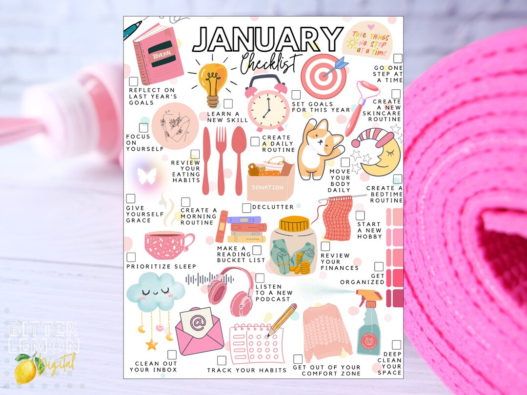 Printable January Checklist | January Bucket List - Etsy