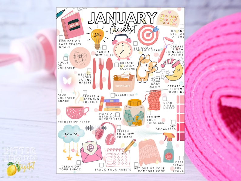 Printable January Checklist | January Bucket List - Etsy