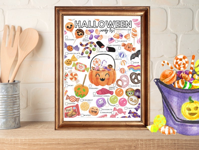 Printable Halloween Candy List | Trick-or-treat Candy Checklist - Etsy