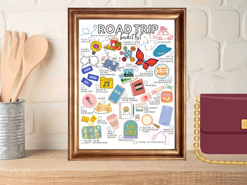 Printable Road Trip Bucket List Road Trip To-do List - Etsy
